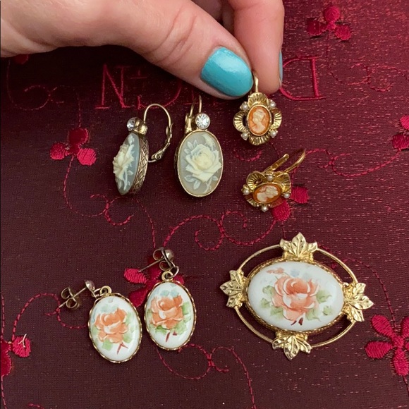 Jewelry | Vintage Victorian 3 Earring Set Wbroach | Poshmark